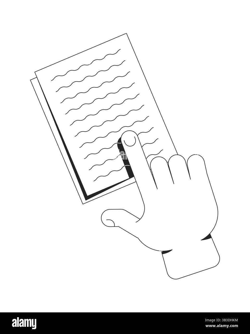 Interactive reading gesture outline illustration Stock Vector Image ...