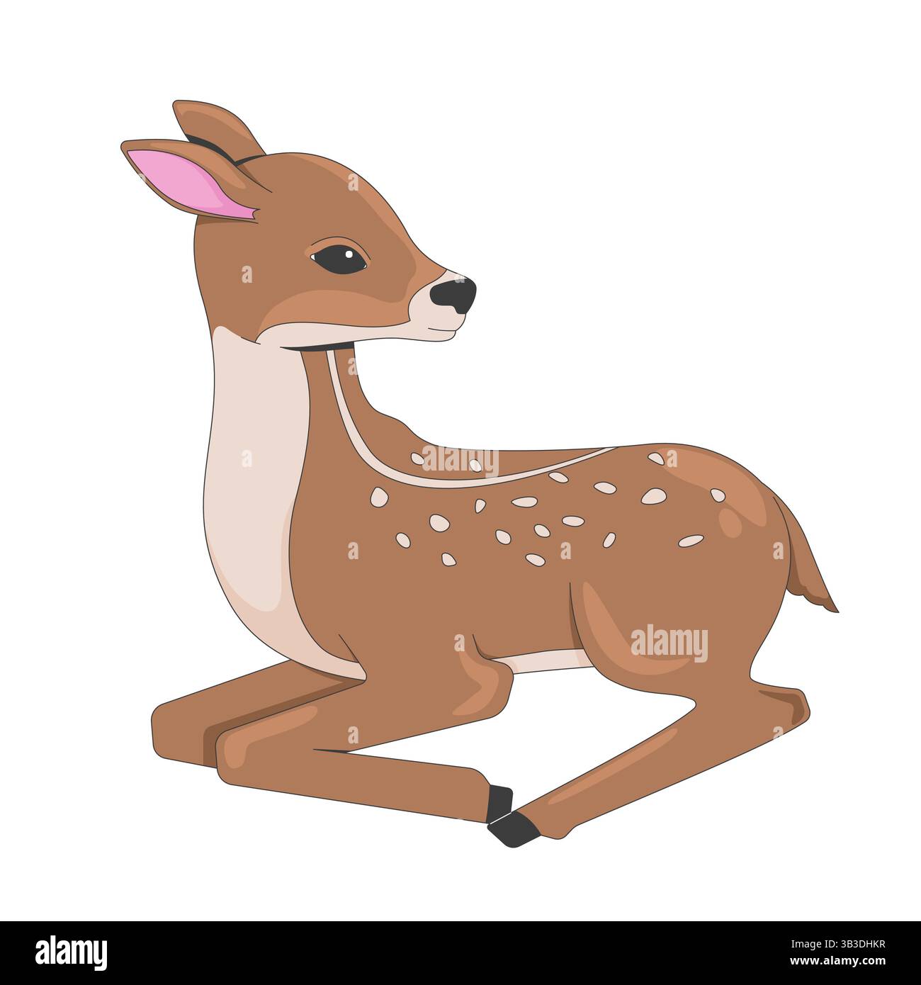Adorable baby deer sitting 2D cartoon character Stock Vector Image ...