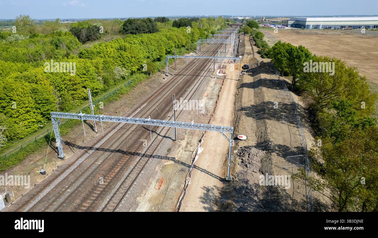 Drone image of Wixams Railway Station under construction in ...