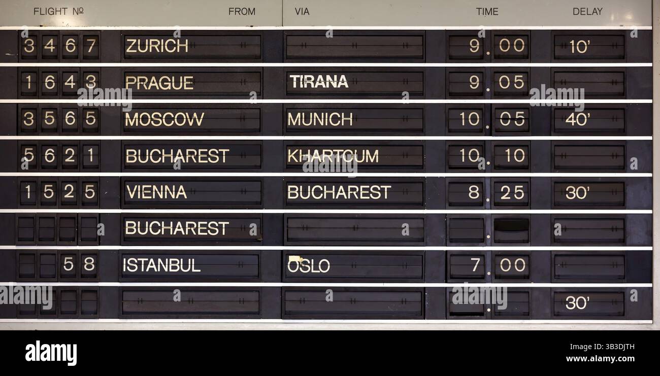 Old flight information display system. Split-flap (or just flap ...