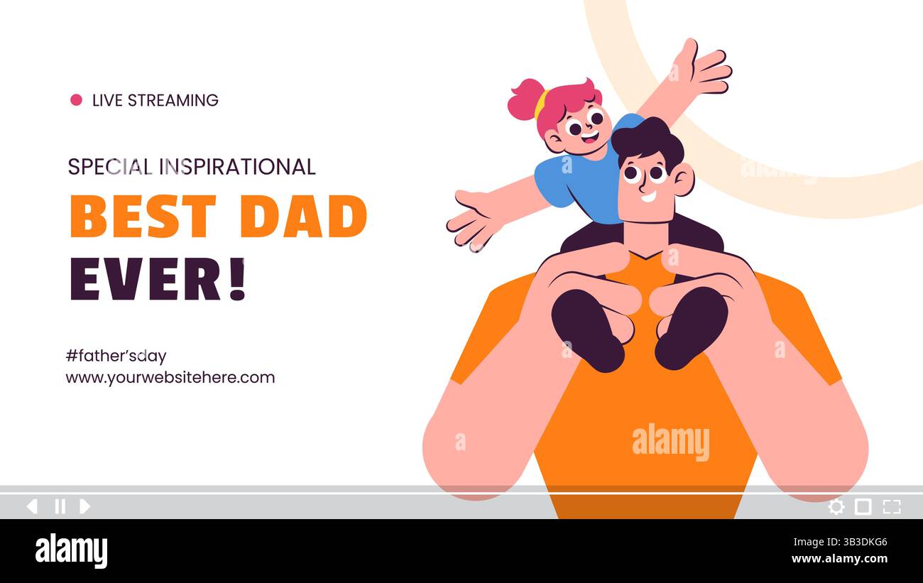 Hand Drawn Flat Style Illustration for Happy Father's Day Video ...