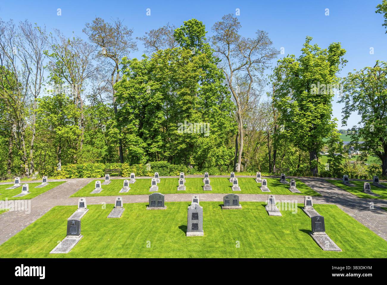 Field with graves of soldiers of the Soviet Red Army at the Seelow ...