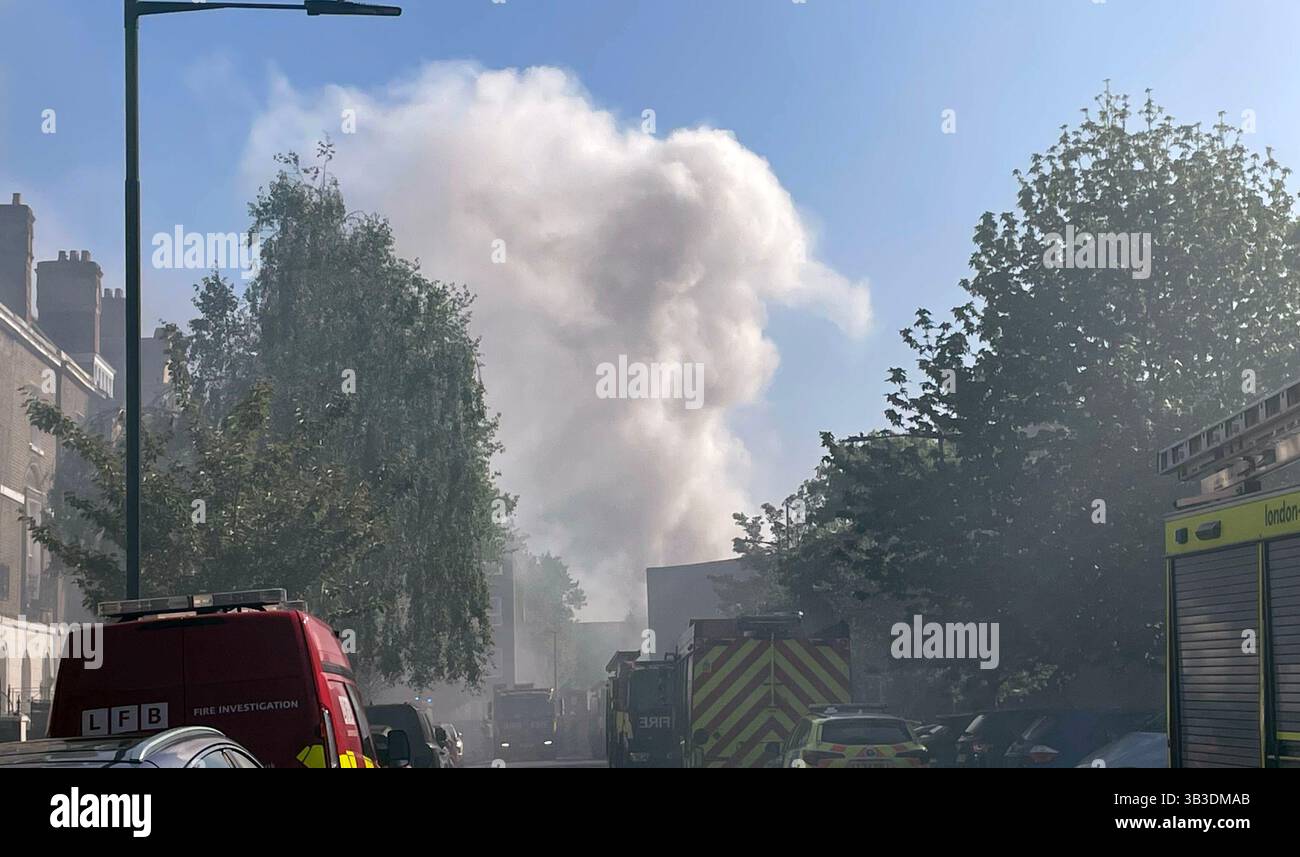 The scene of a fire at an electrical substation in Maida Vale, west ...