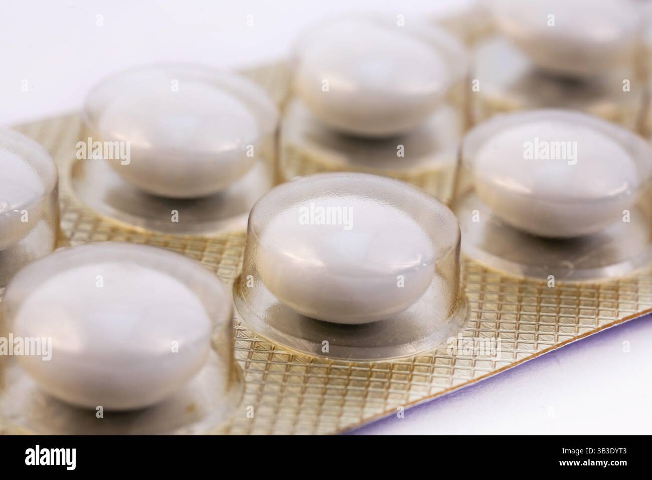 White pills in silver plastic pack - blister. Global pharmaceutical ...