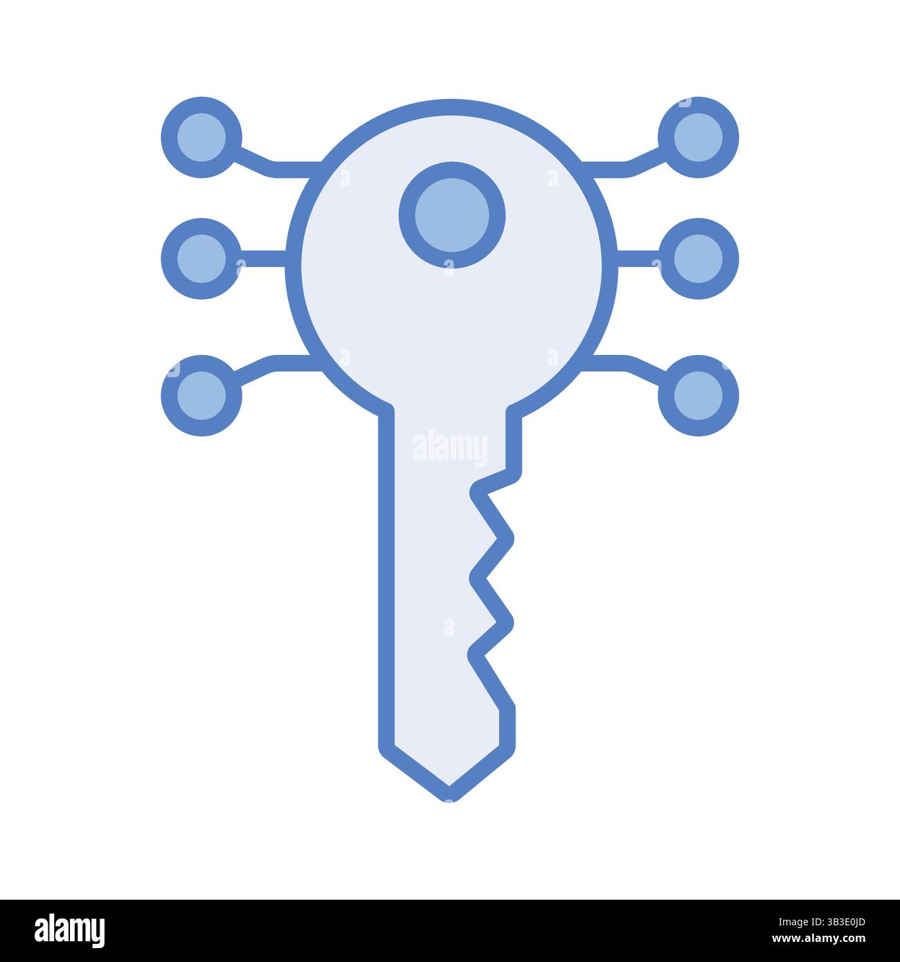 Digital key. Electronic key made with binary code. Cyber security and ...