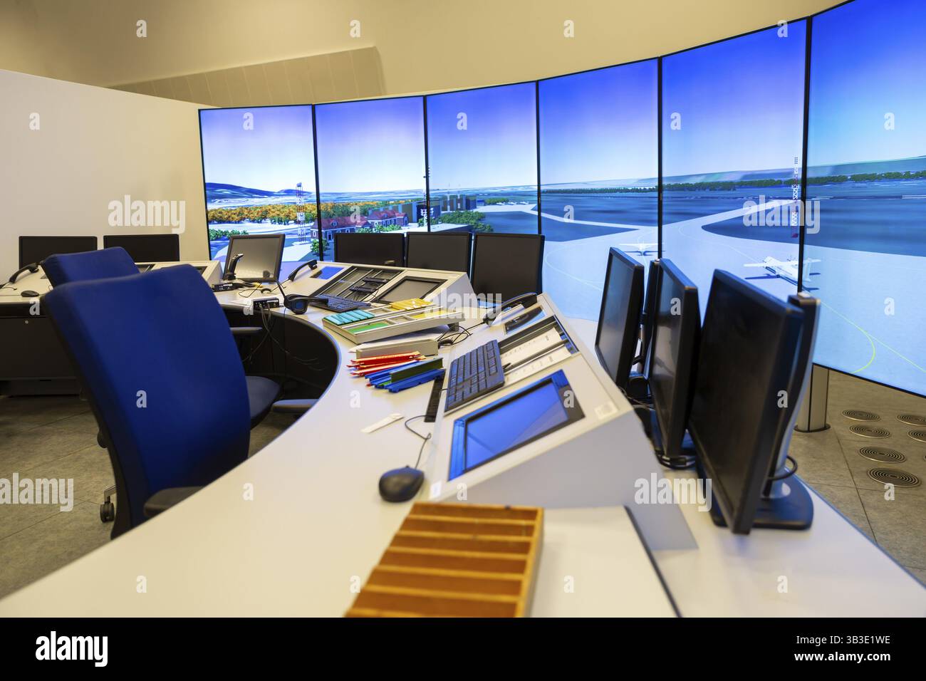 Air traffic control simulator station Stock Photo - Alamy