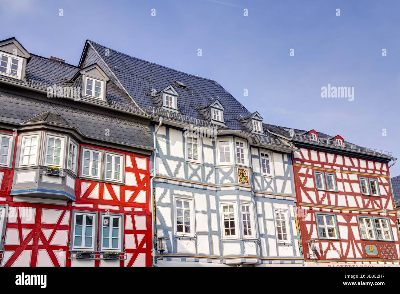 Half-timbered house buildings in the historic town centre of Bad ...