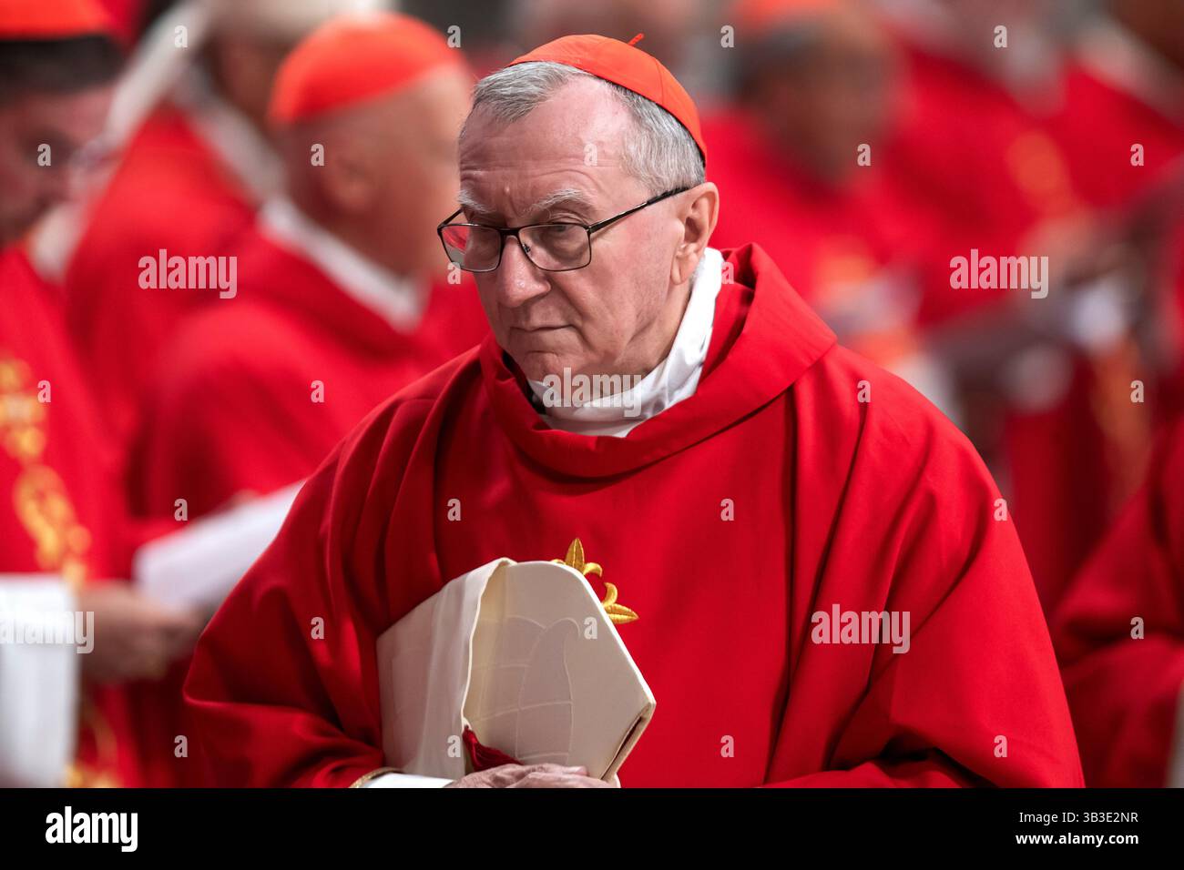 Vatican City, Vatican, 28 April 2025. Cardinals Pietro Parolin attends ...