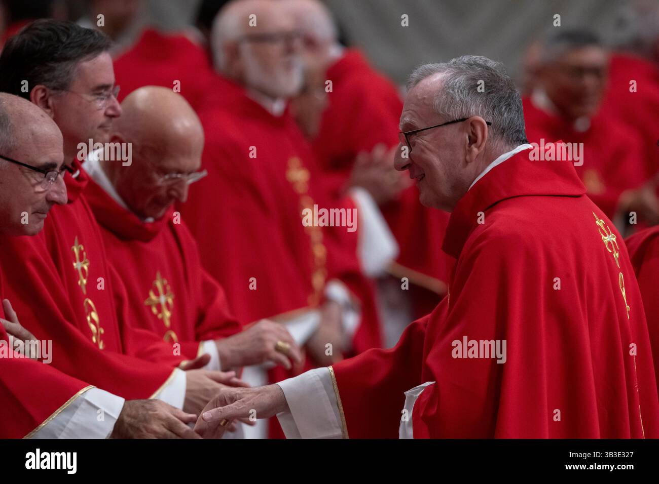 Vatican City, Vatican, 28 April 2025. Cardinal Pietro Parolin attends a ...