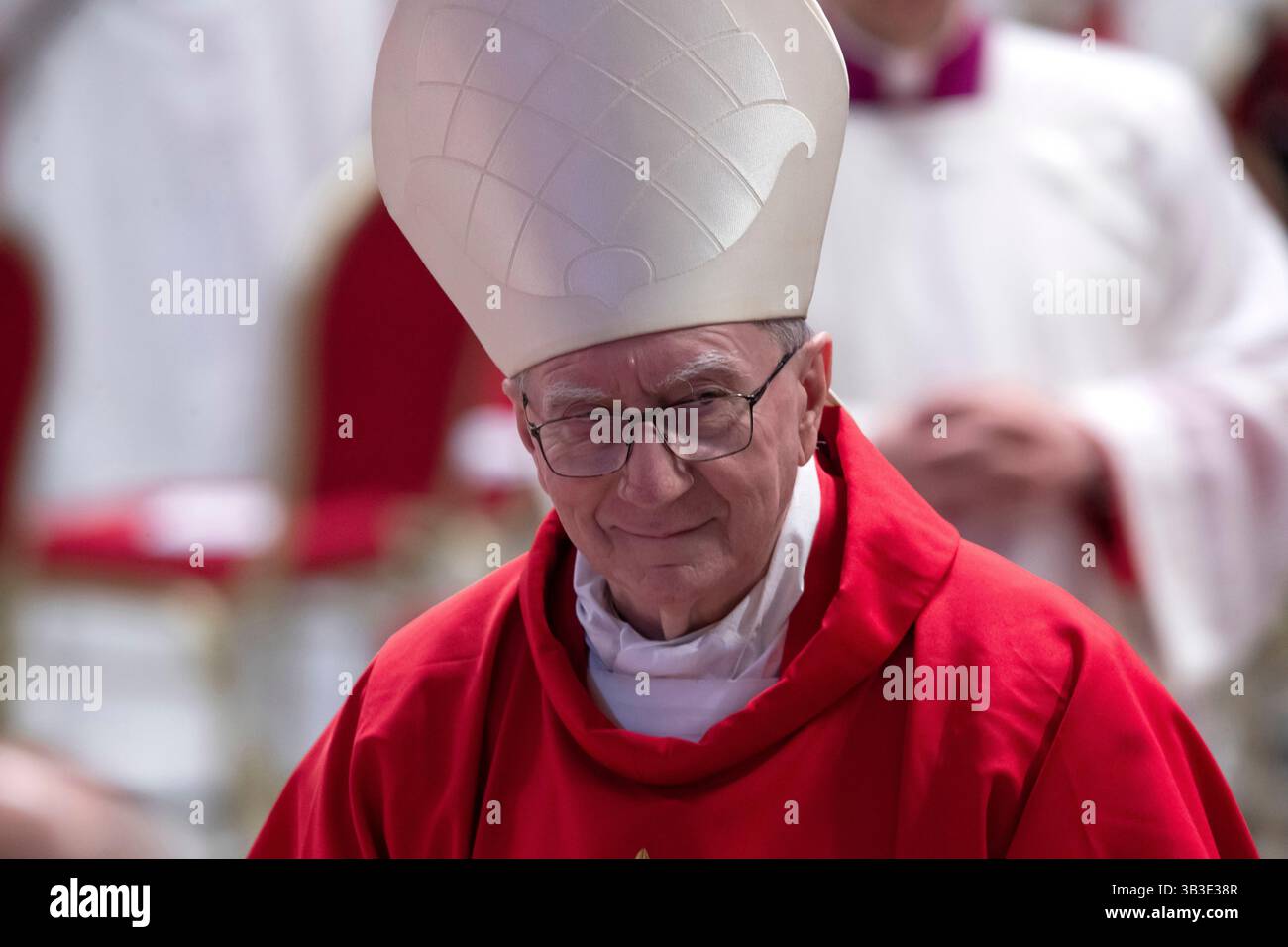 Vatican City, Vatican, 28 April 2025. Cardinal Pietro Parolin attends a ...