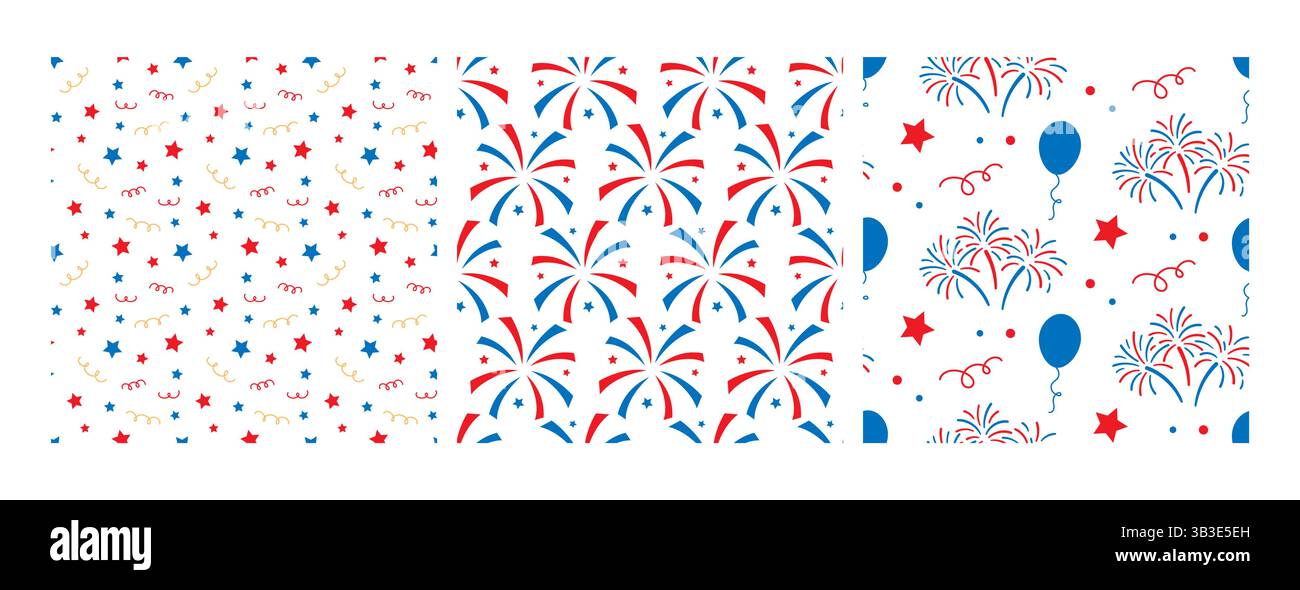 Fireworks seamless background Fourth of July print Stock Vector Image ...