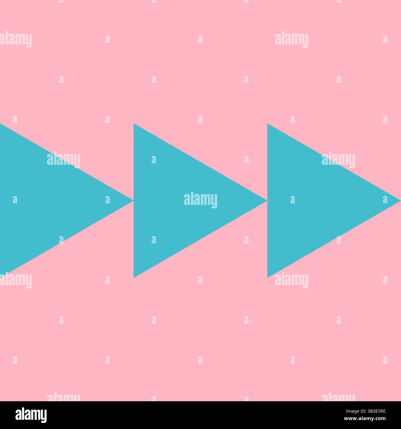 Vector flat illustration with 3 blue triangles as symbol of movement to ...