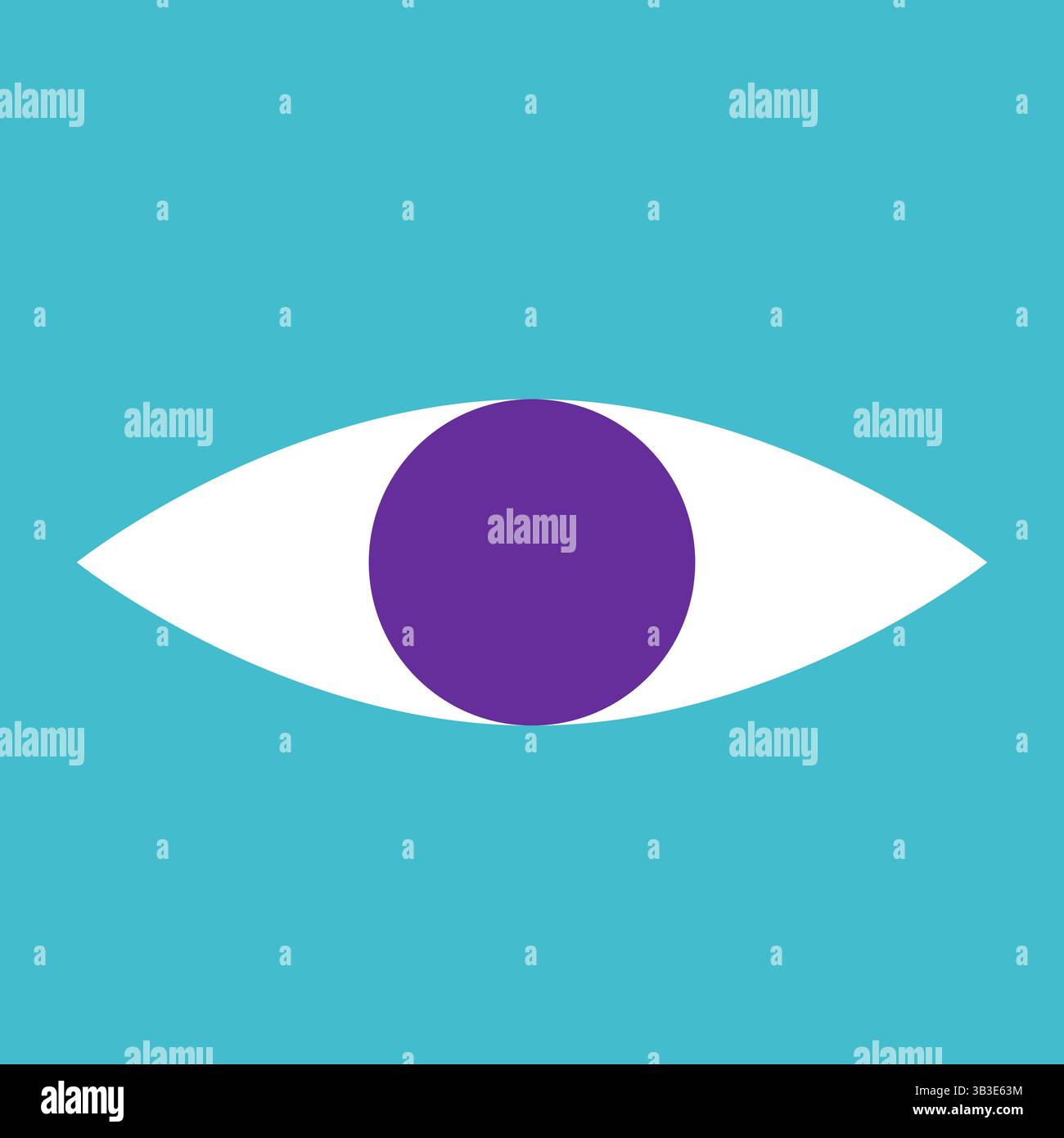 Vector flat illustration with human eye as symbol of wide vision or ...