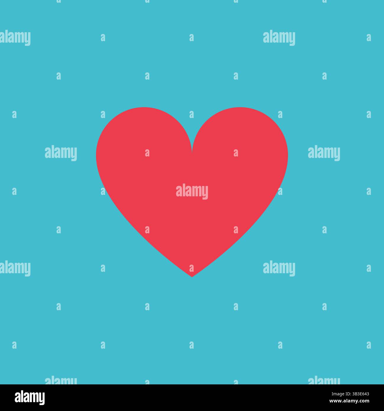 Vector flat illustration with red heart shape as symbol of love ...