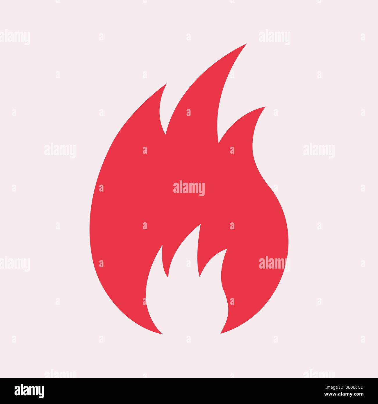 Vector flat concept with red fire symbol on light background. Concept ...