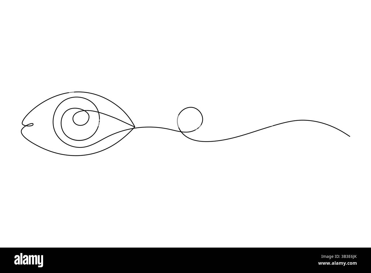 One eye in continuous one line art Minimalist eye wih retina outline ...