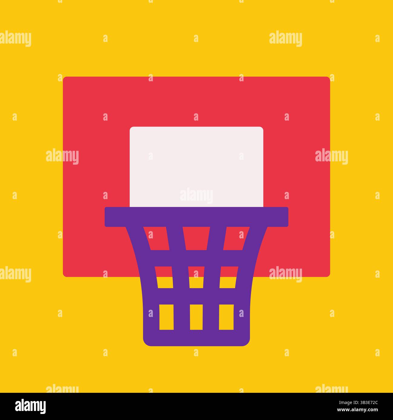 Vector flat concept with basketball basket with hoop and backboard on ...