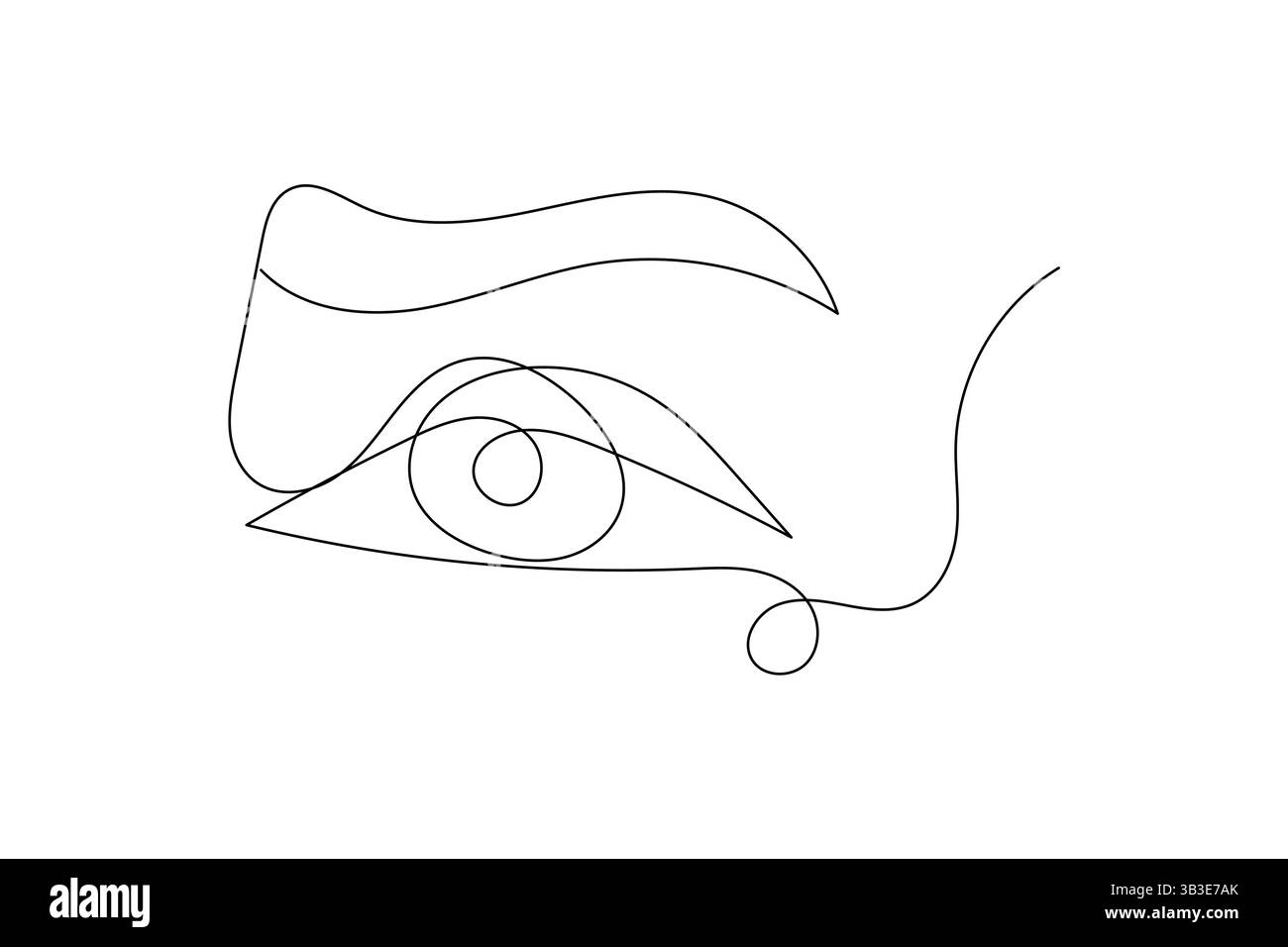 One eye in continuous one line art Minimalist eye wih retina outline ...