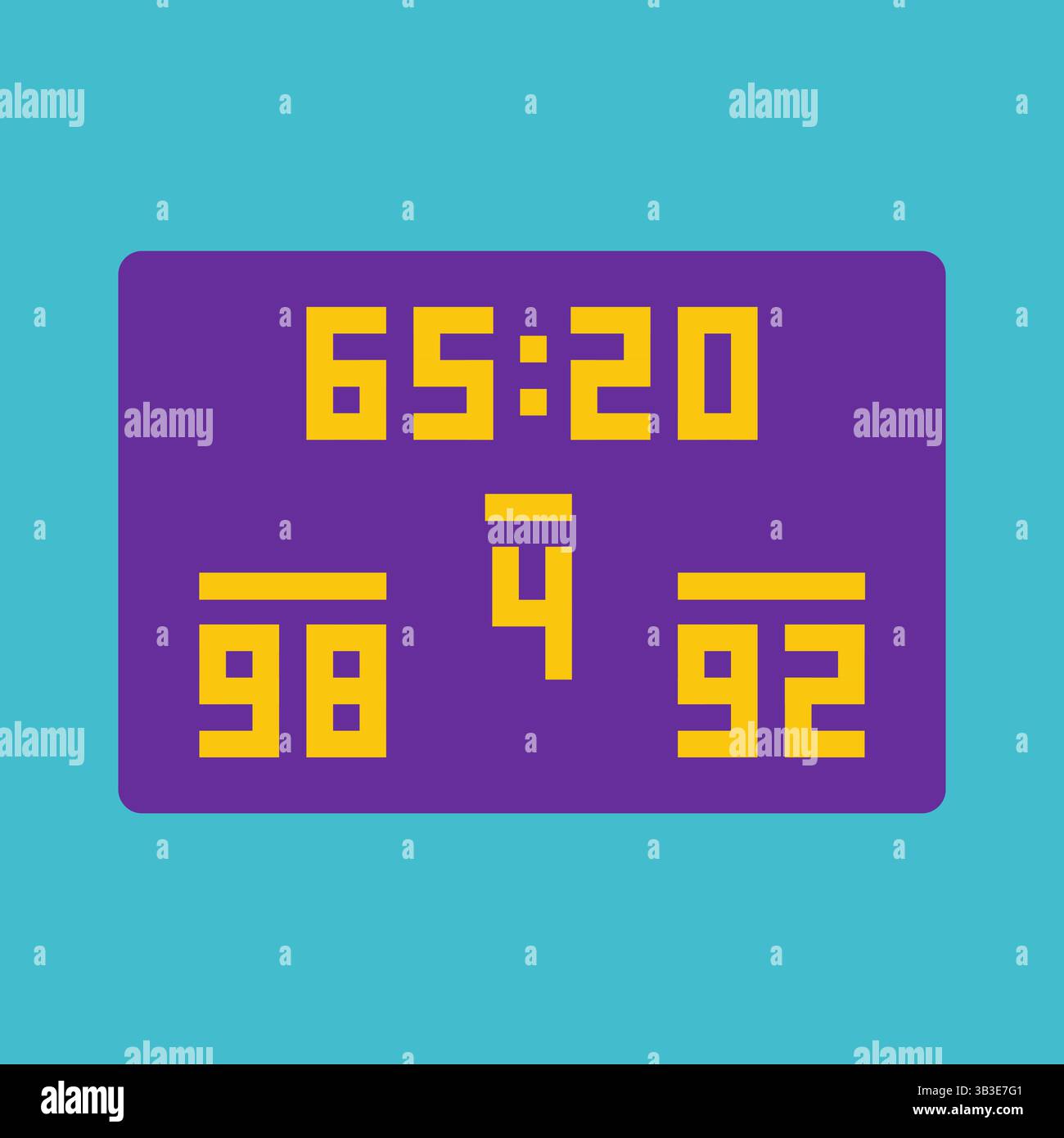 Vector flat illustration of score on the board in time of basketball ...