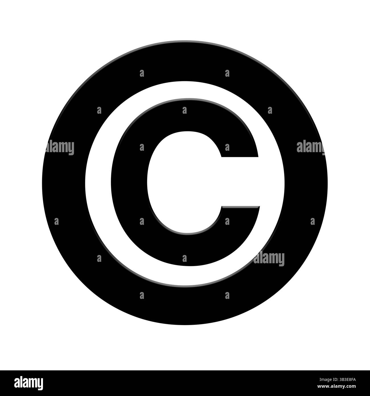 Digital composite. Black copyright symbol on a white background ...