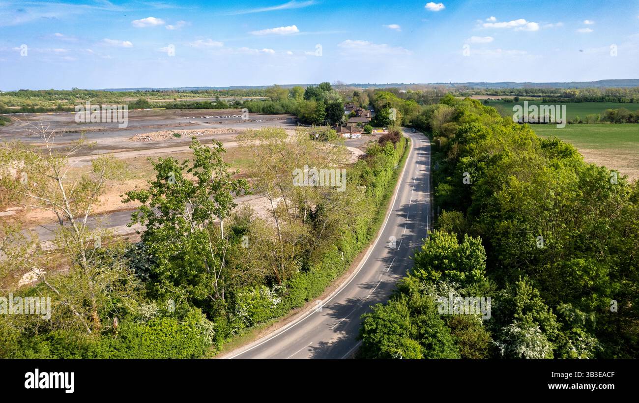 Manor road, Kempston hardwick running throught the centre of the land ...
