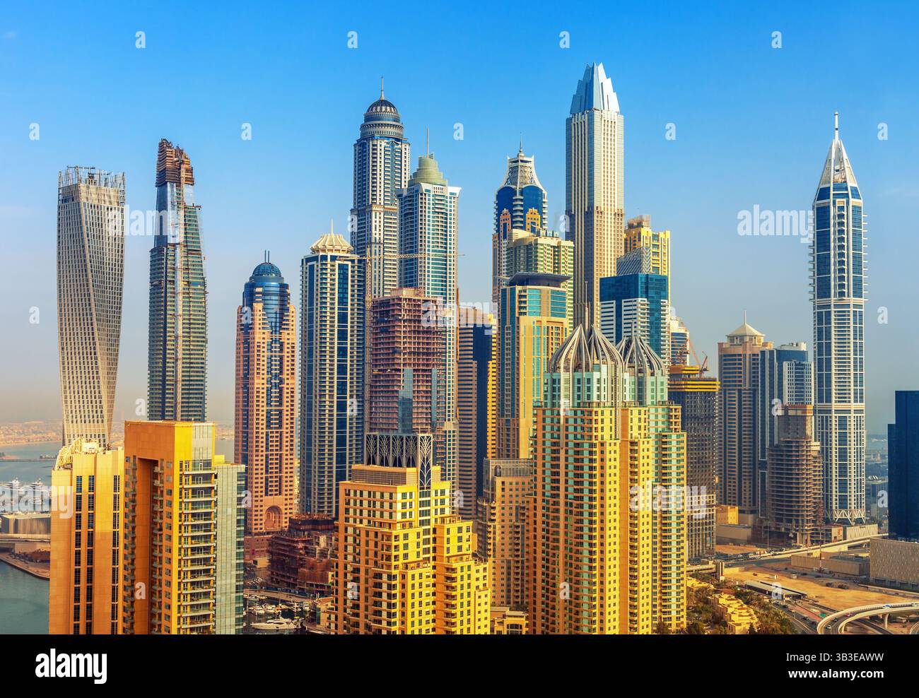 View of Dubai Marina, canal and bay, Marina Dubai UAE Stock Photo - Alamy