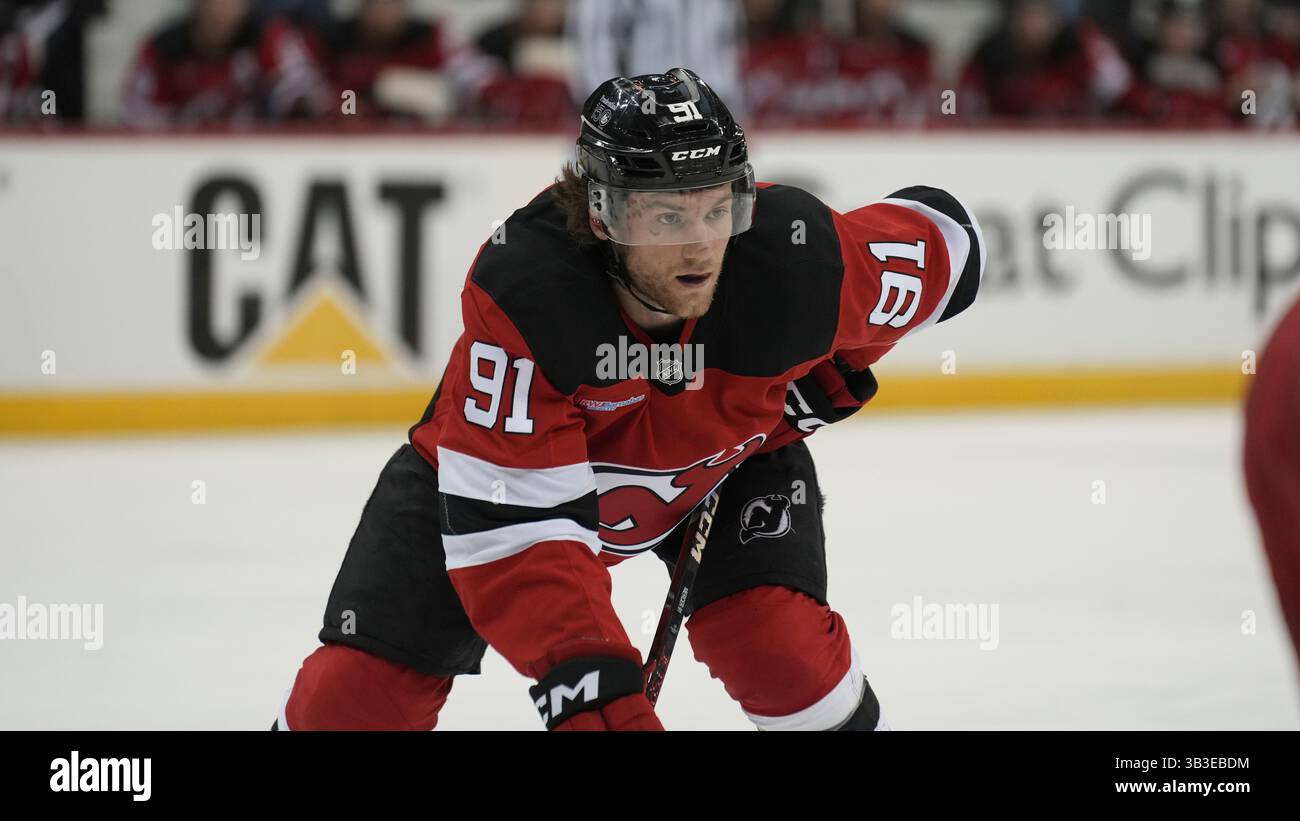 New Jersey Devils' Dawson Mercer during the second period of Game 4 of ...
