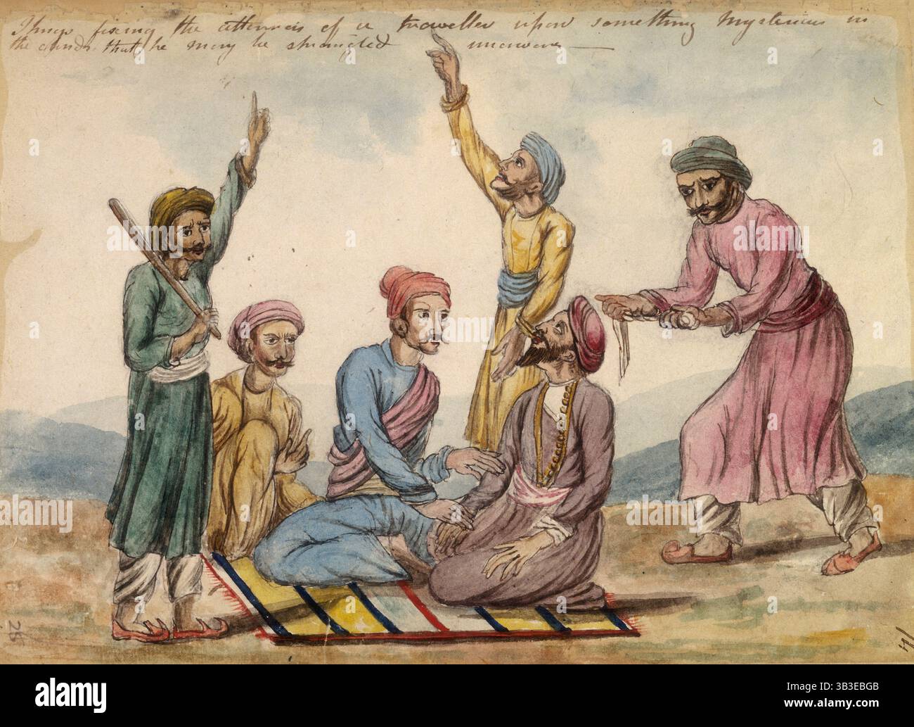 'Thugs fixing the attention of a traveller upon something mysterious in ...