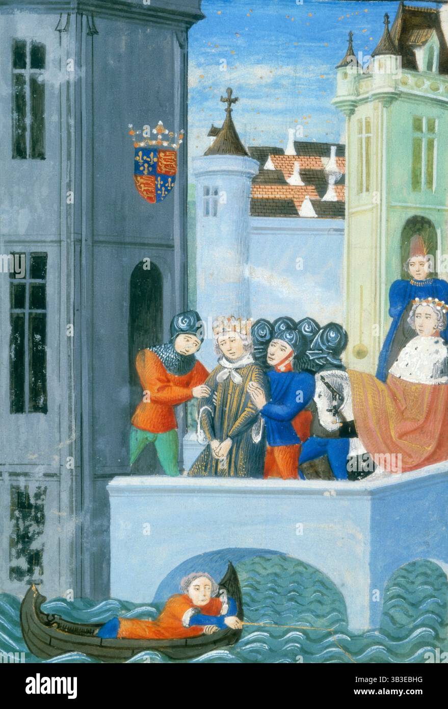 Richard II being taken into the Tower of London, 1399, (c1460-c1480). A ...