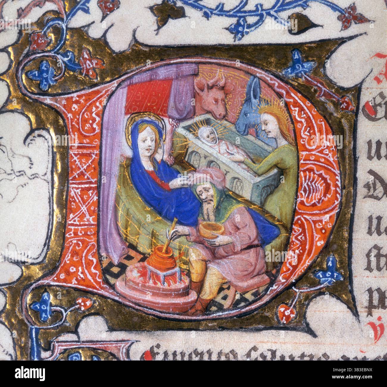 The Virgin, With Christ Laid In The Manger, c1200? Initial D. Mary ...