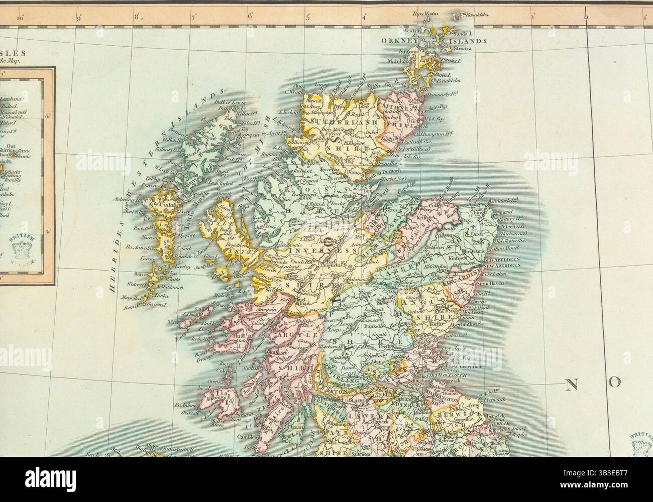 Map of Scotland, (c1800?). Divided into counties, and also showing the ...