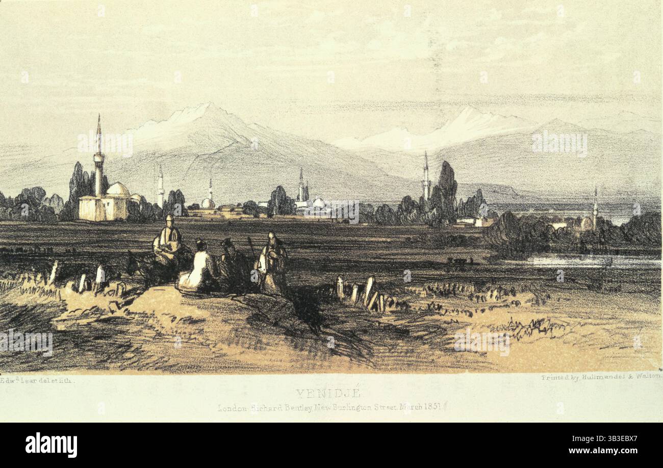 Yenidjé, 1851. View of Yianitsa (Giannitsa), formerly an Ottoman city ...