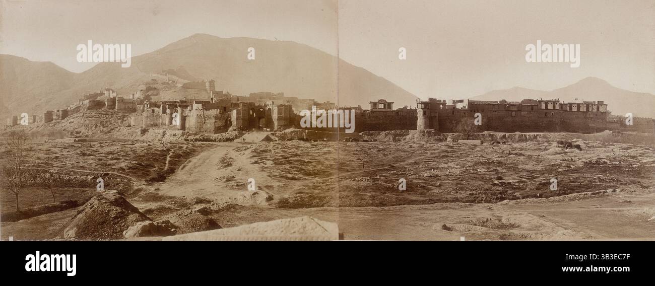 Bala Hissar and Palace, Kabul, Afghanistan, 1879. A panoramic view ...