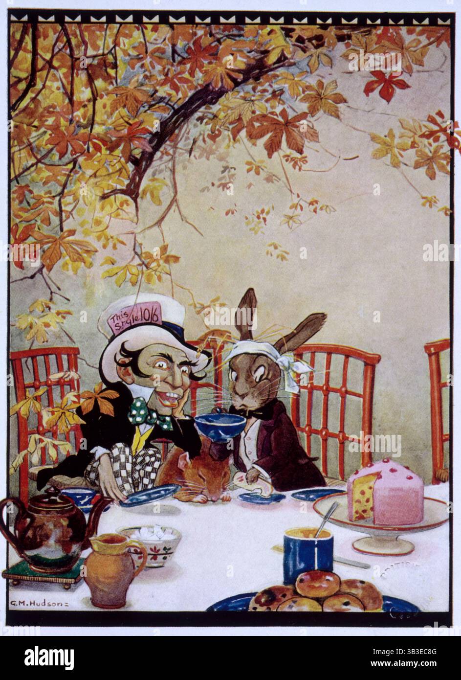 The March Hare and the Mad Hatter having tea, Alice's Adventures in ...