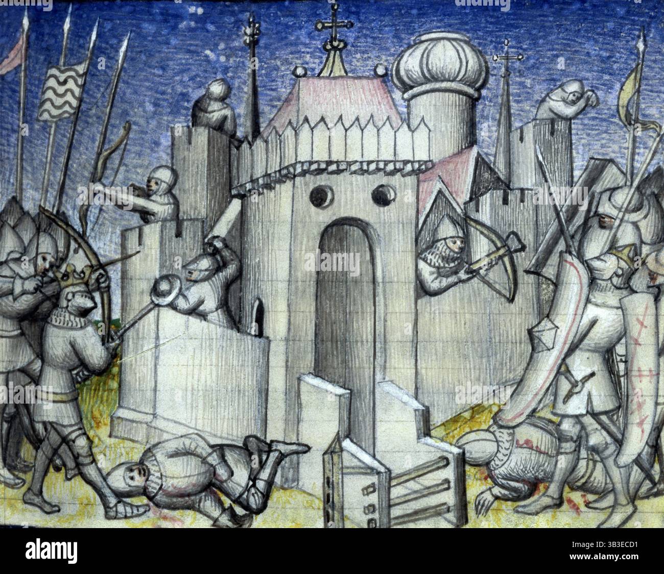 Medieval manuscript castle siege hi-res stock photography and images ...