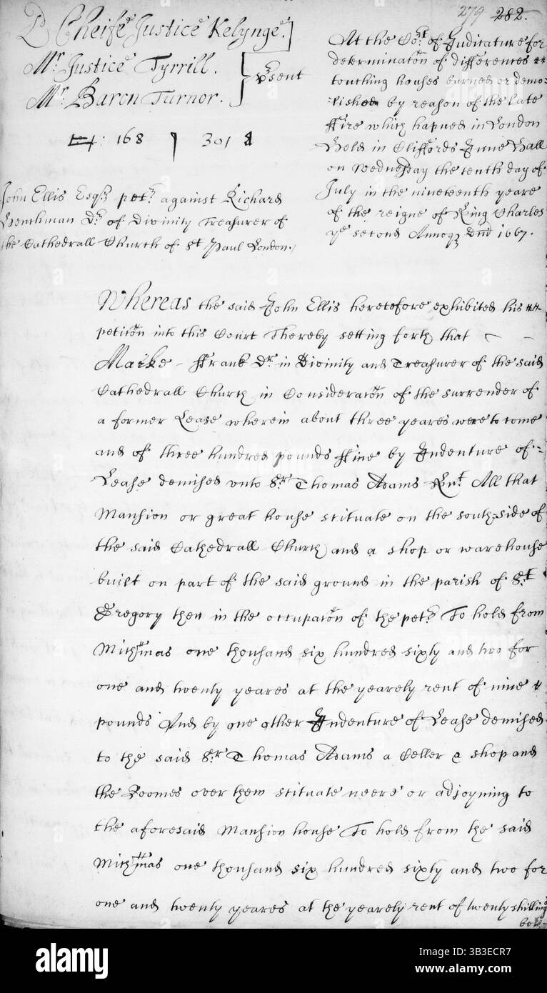 An order of the London Fire Court, 1667. Following the Great Fire of ...