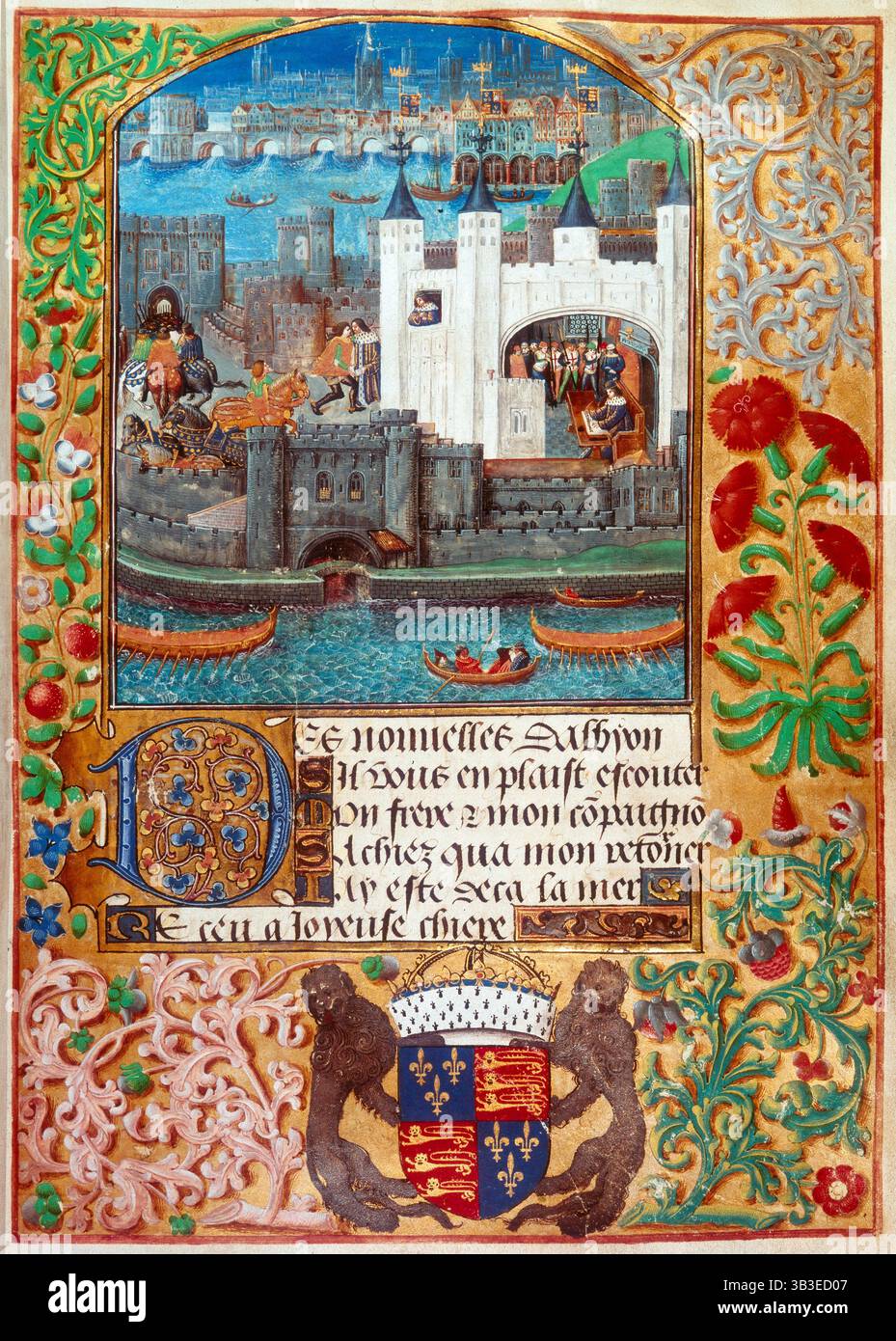 The Tower of London with London Bridge, c1500. Charles, Duke of Orleans ...