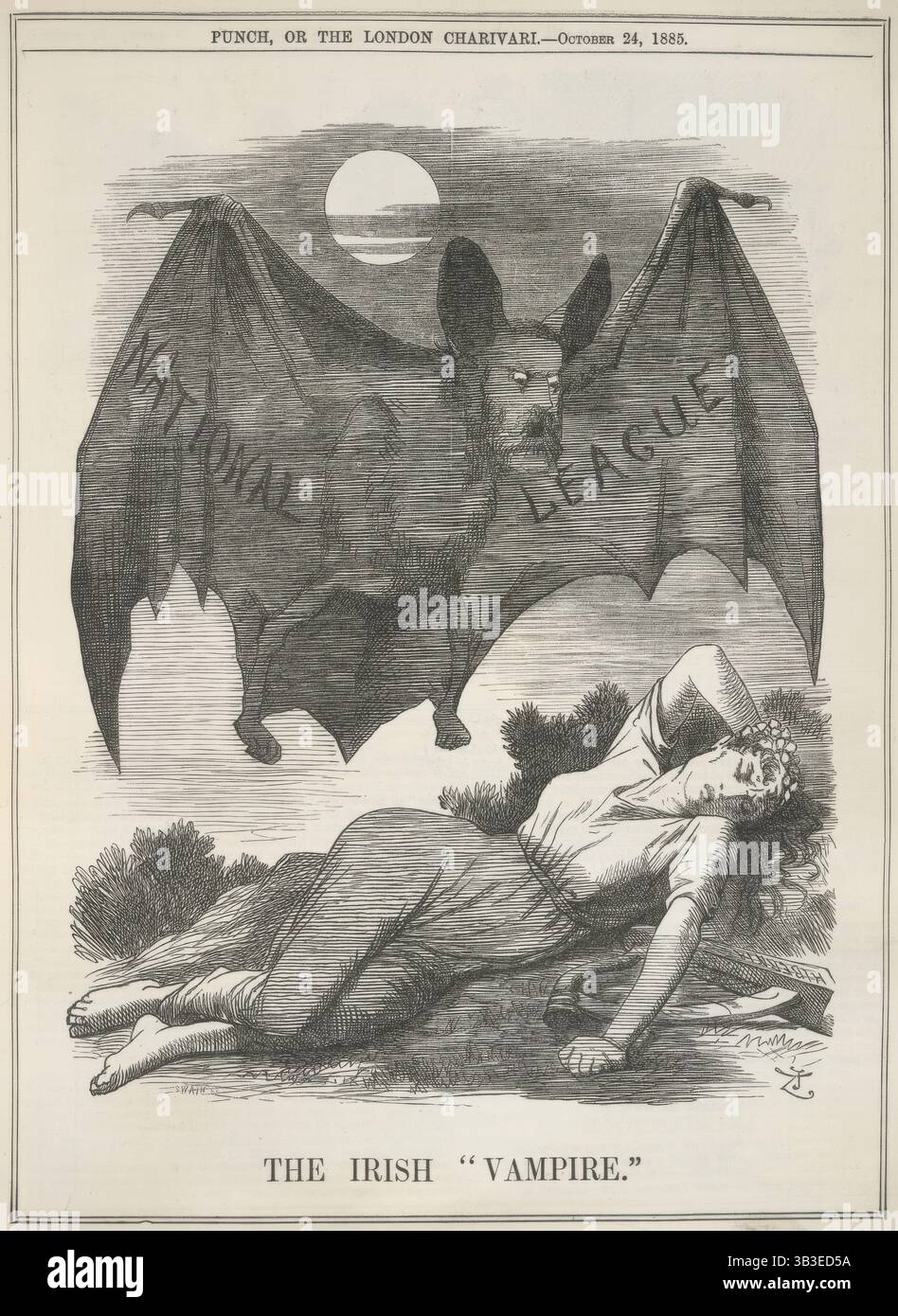 The Irish Vampire, 1885. From Punch Or The London Charivari Stock Photo ...