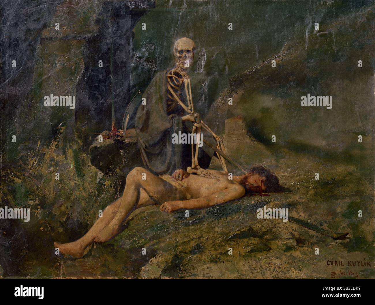 The first victim of Death / the death of Abel, 1894 Stock Photo - Alamy