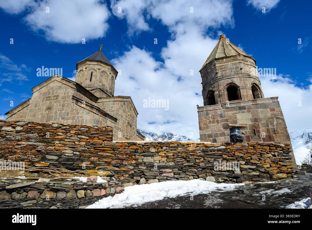 Gergeti Trinity Church near the village of Stepantsminda, popular ...