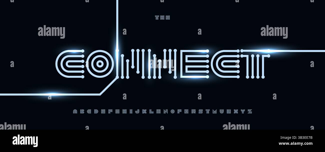 Modular Digital Font, Circuit Typeface For Tech Brands, Cyber Projects ...