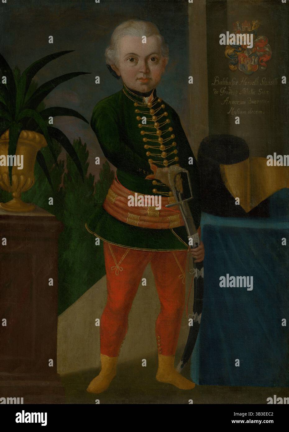 Baltazár Horváth-Stancic aged two years and ten months, c1750. Boy in ...