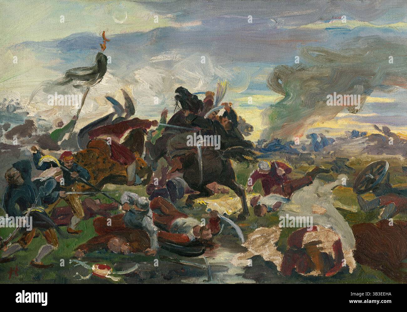 The Death of Tomory in the Battle of Mohács, around 1895-1896 Stock ...