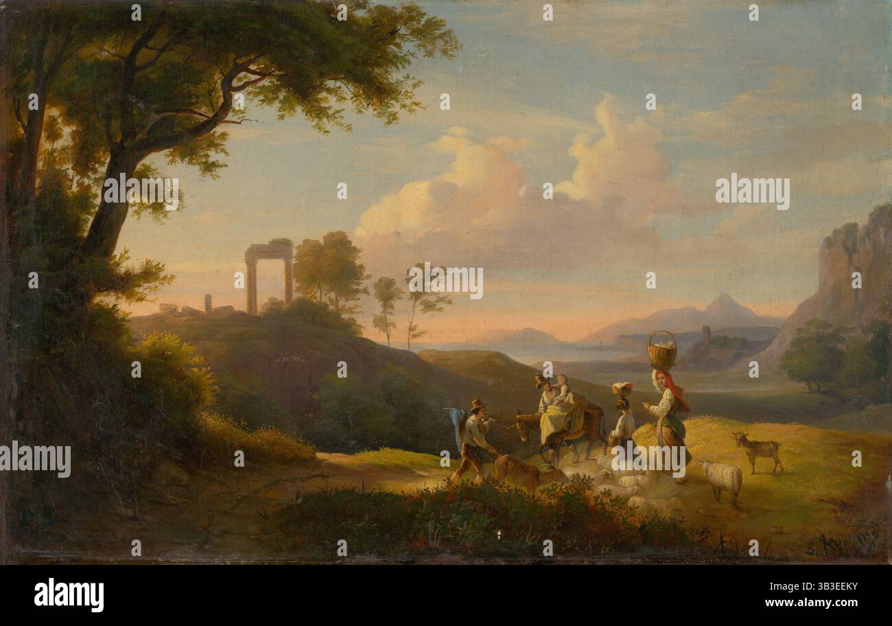 Figural Scene in South Italian Landscape, 1850-1860 Stock Photo - Alamy