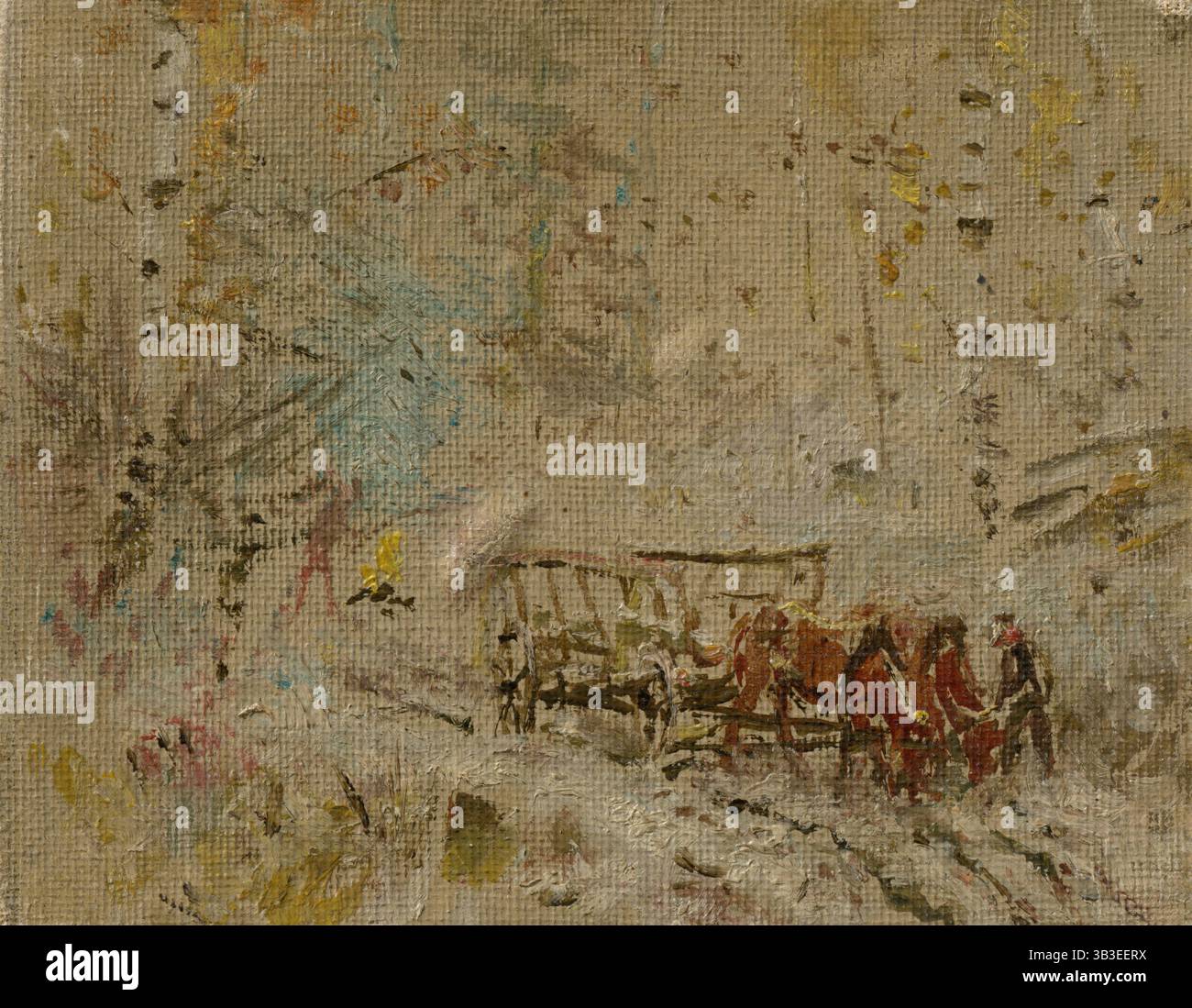 Winter Landscape with a Hay Wagon, 1895-1905 Stock Photo - Alamy