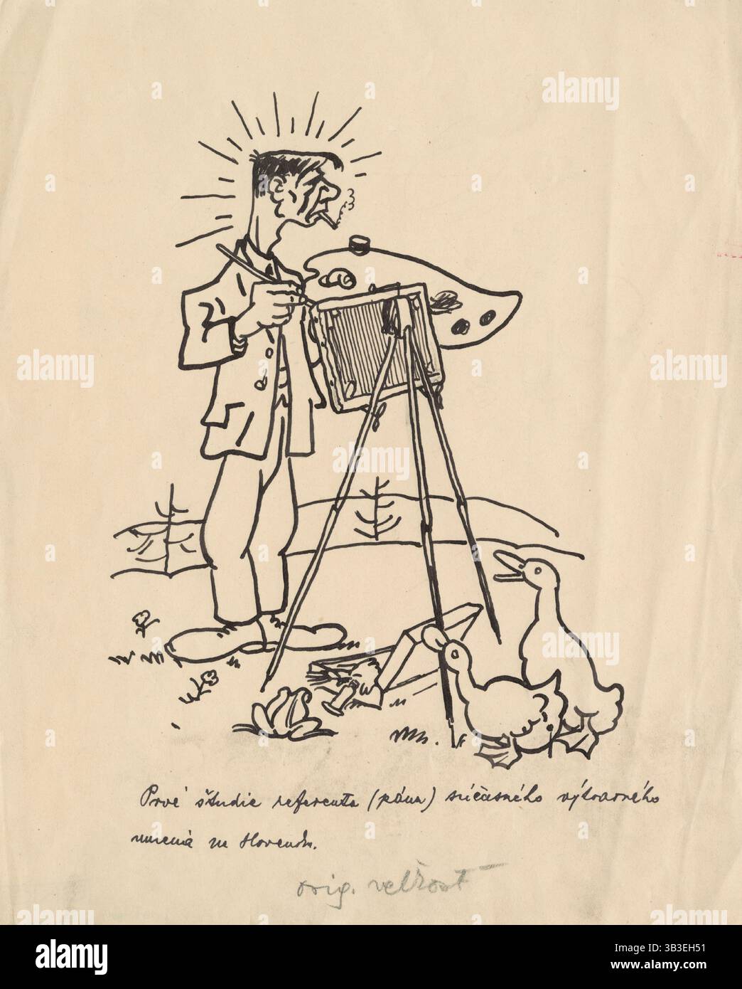 Satirical drawing artist painting hi-res stock photography and images ...