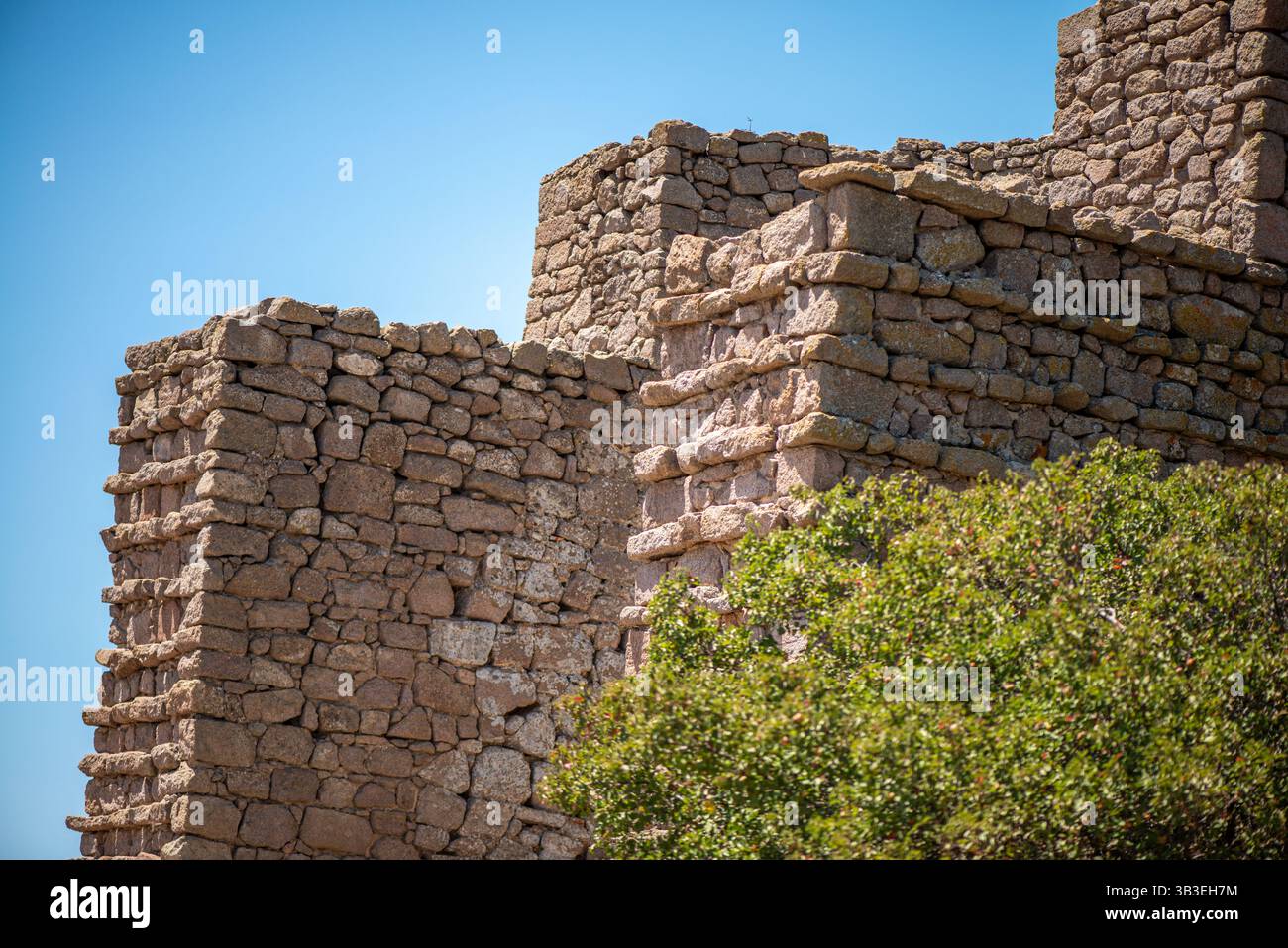 A close-up view of an ancient Roman stone wall, showcasing the ...