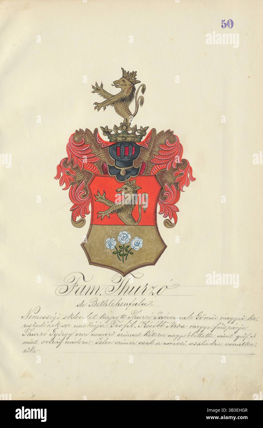 Coat of arms of the Thurz family, 1904-1910. Additional Info: Adolf ...
