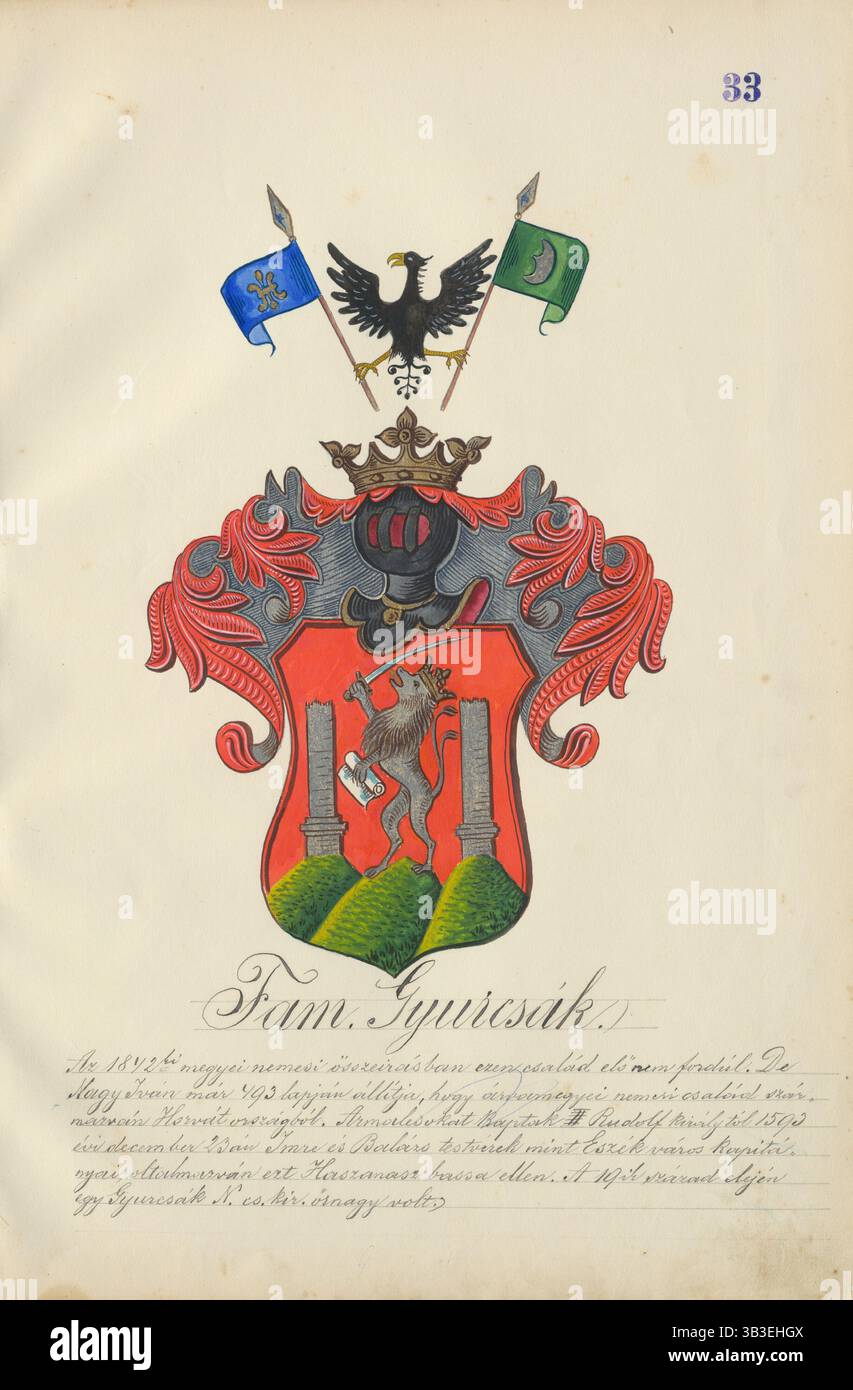 Coat of arms of the Durcak family, 1904-1910. Additional Info: Adolf ...