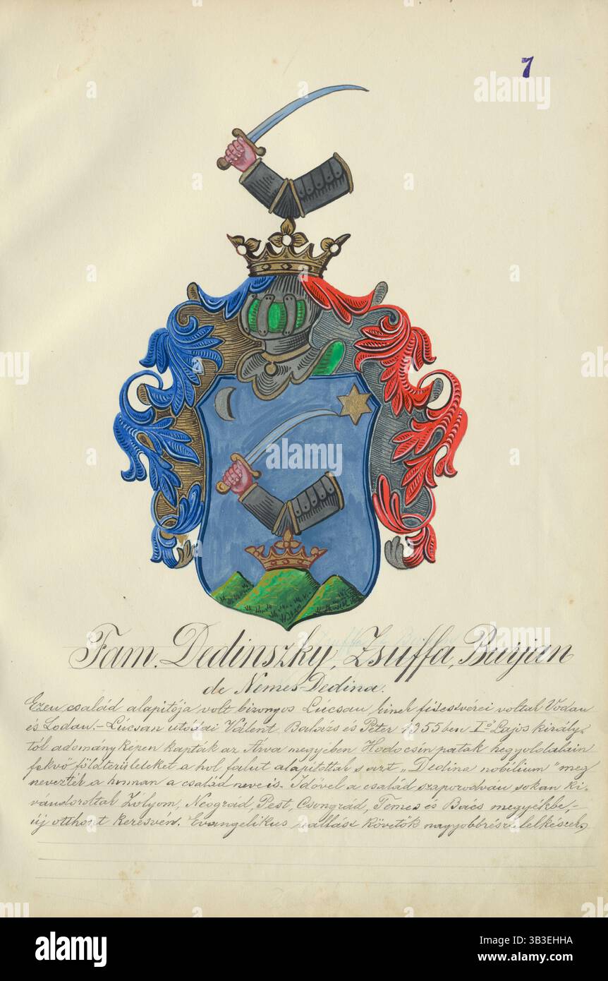 Coat of arms of the Dedinska family, 1904-1910. Additional Info: Adolf ...